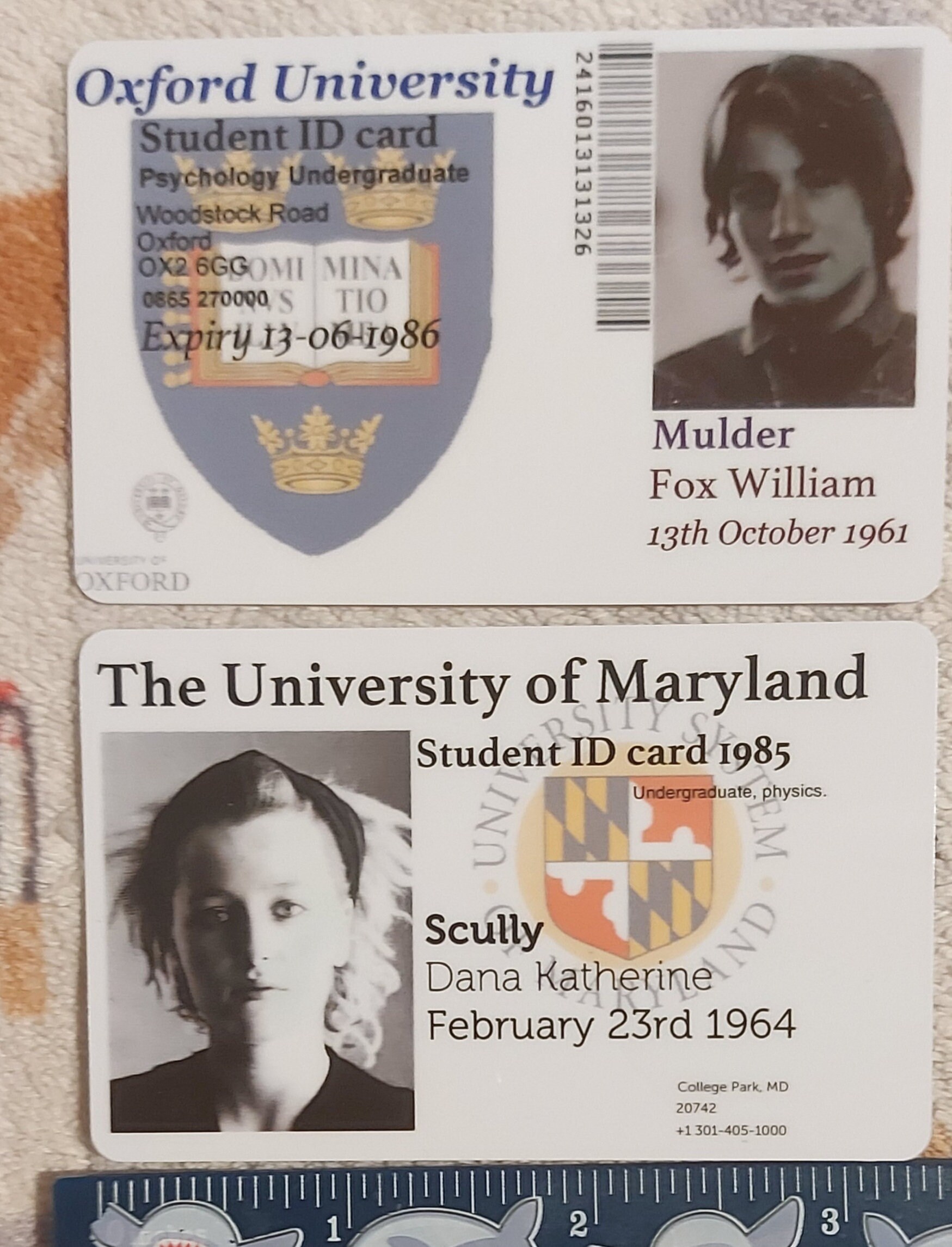 The X-files Fox Mulder and Dana Scully University College 1980s ID ...