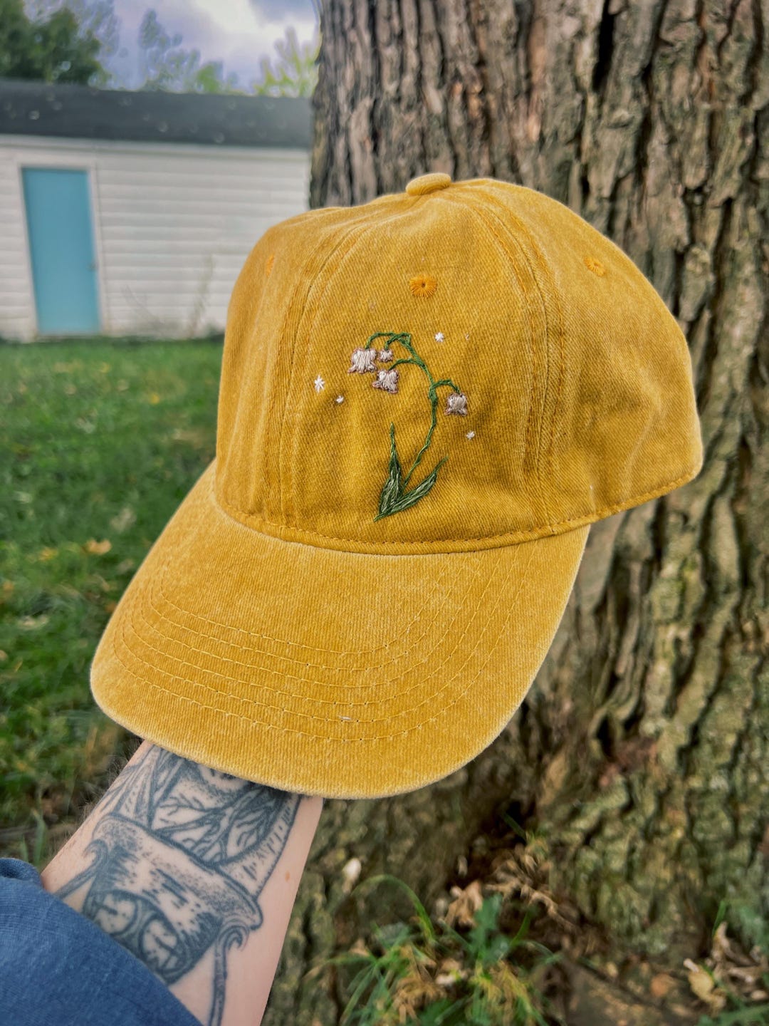 Lily of the Valley Dad Cap - Hand Enbroidered - Etsy