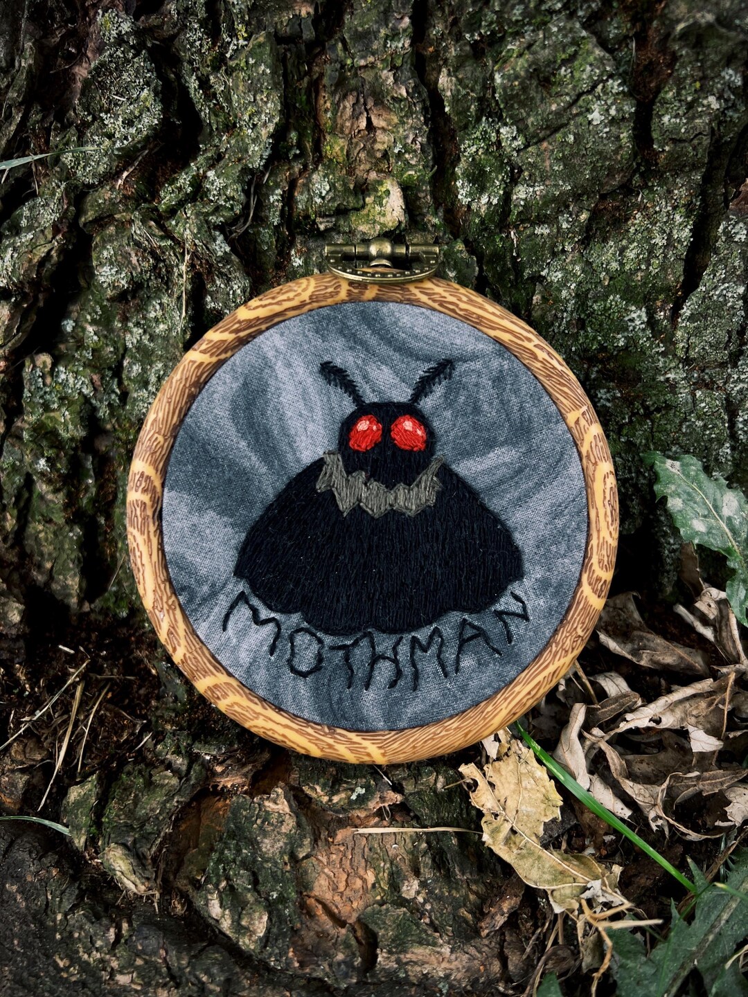 Mothman Embroidered Wall Hanging - Etsy