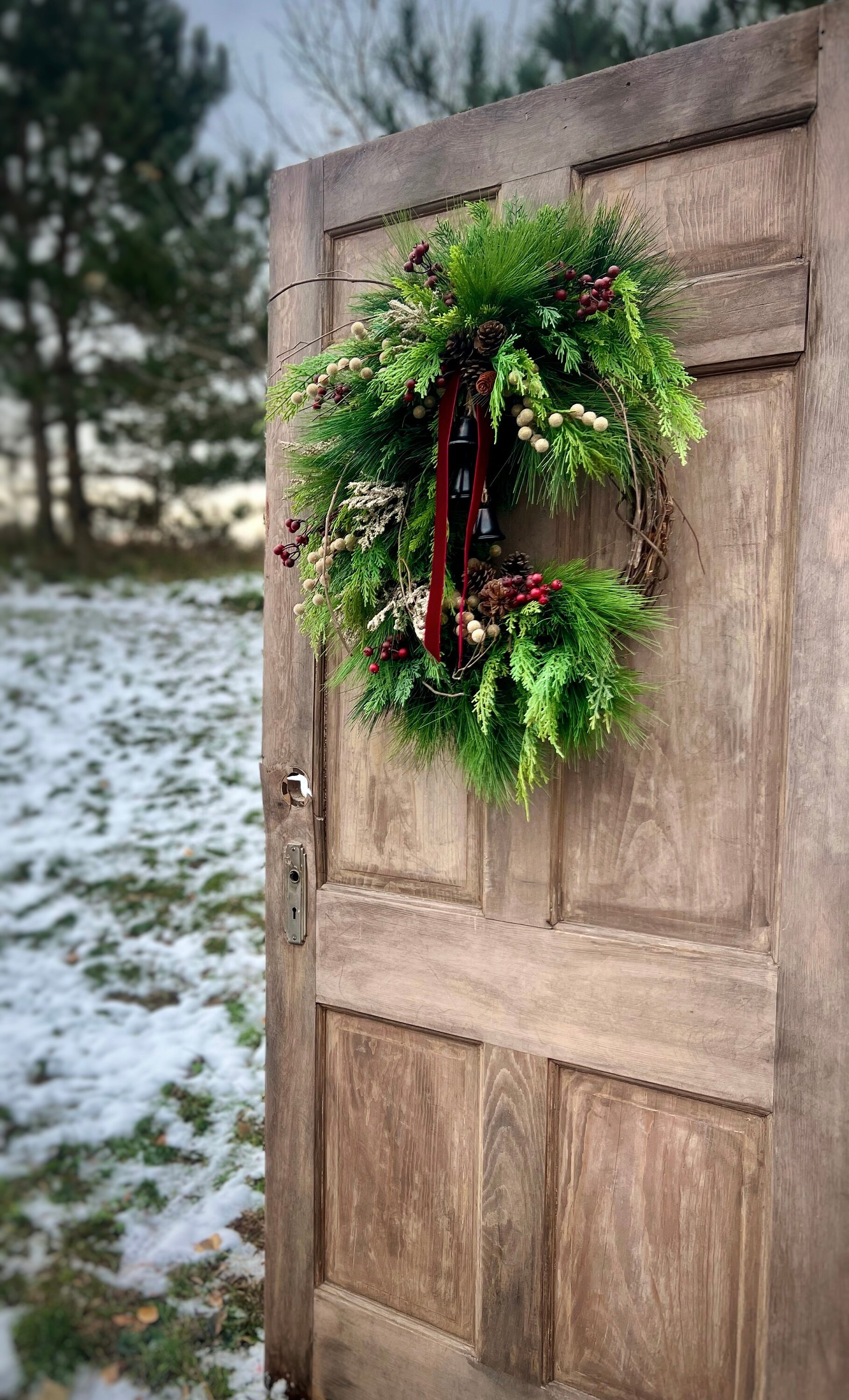 Large Woodsy Winter Wreath, Rustic Holiday Wreath, Christmas Wreath ...