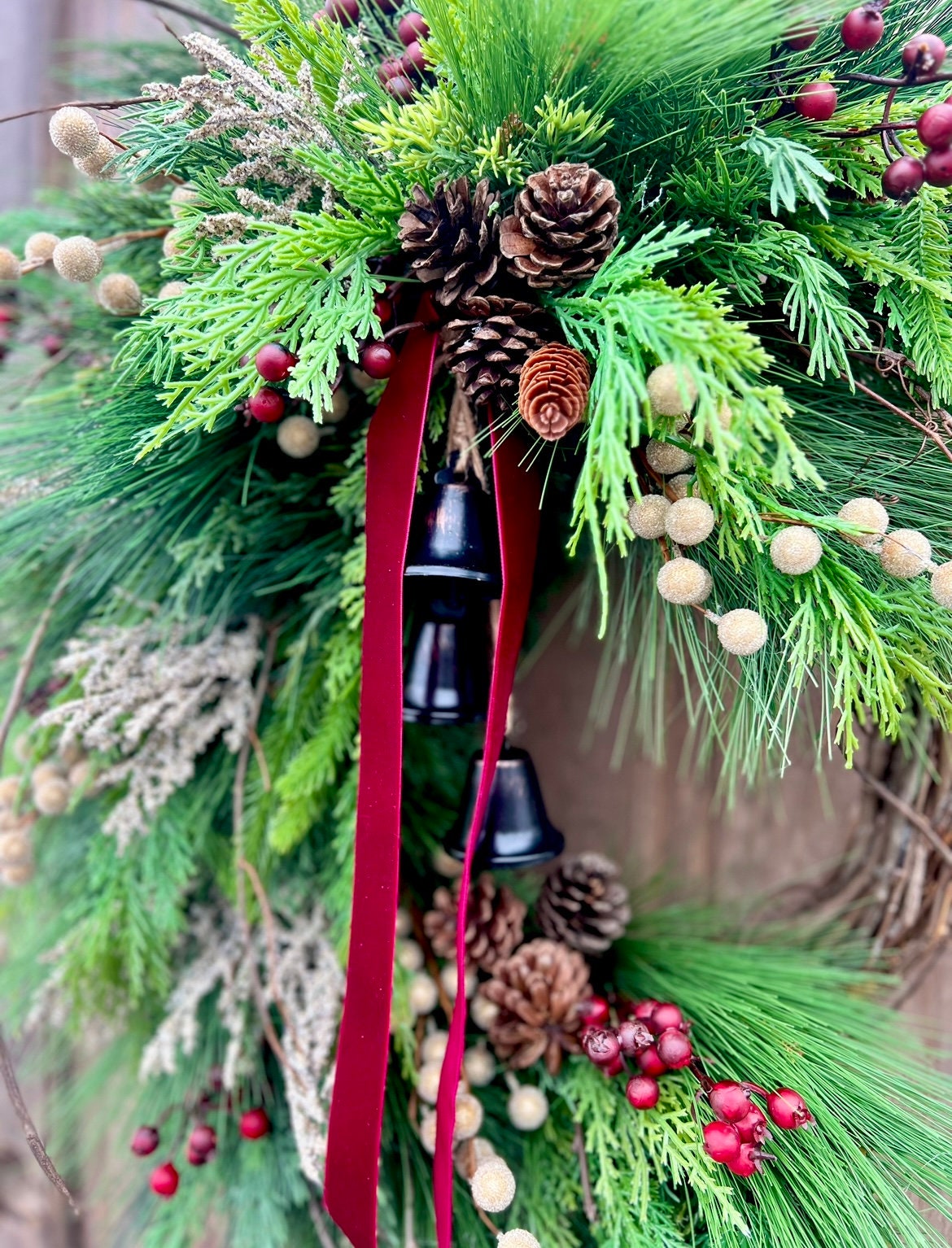 Large Woodsy Winter Wreath, Rustic Holiday Wreath, Christmas Wreath ...