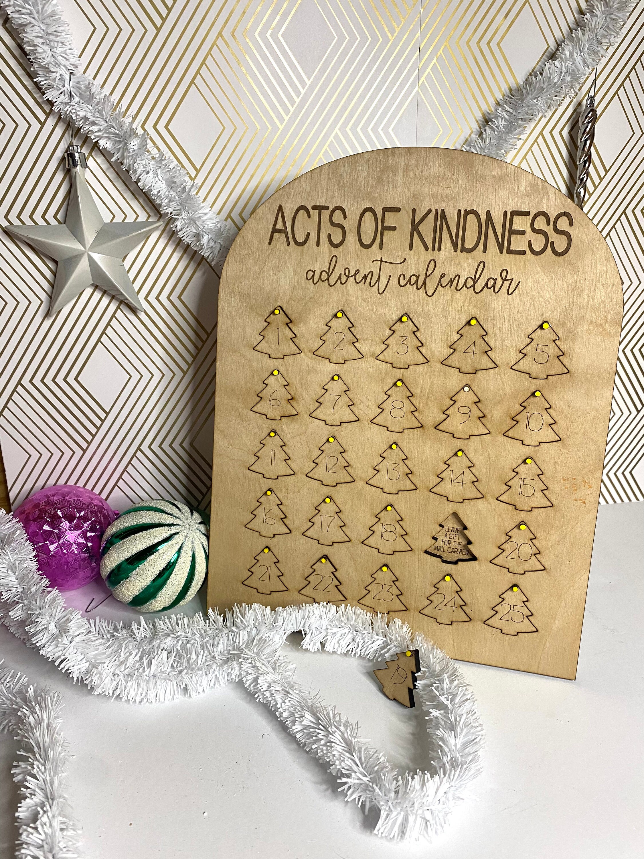 Acts of Kindness Advent Calendar Boho Advent Calendar Wooden Advent ...