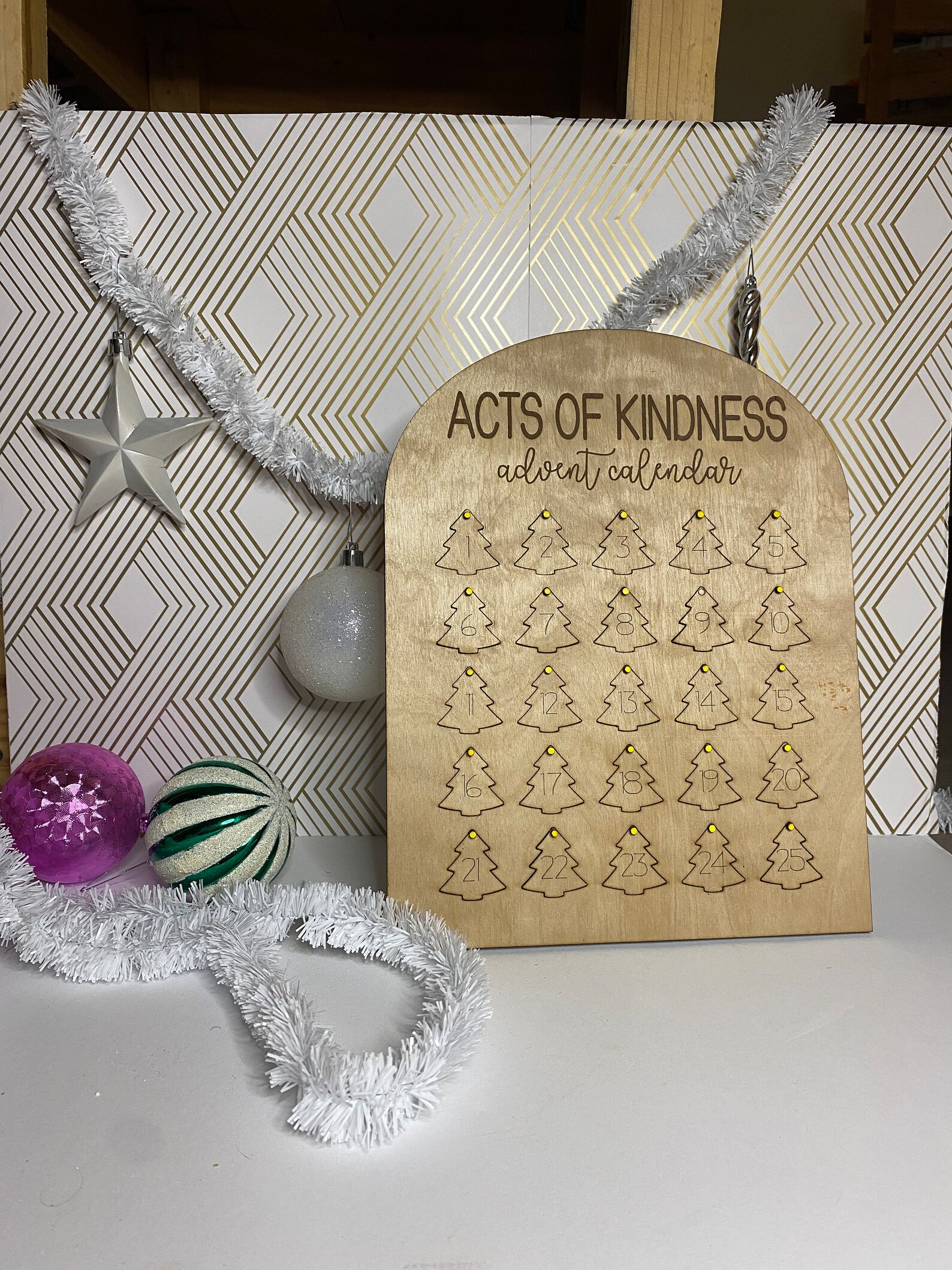 Acts of Kindness Advent Calendar Boho Advent Calendar Wooden Advent ...