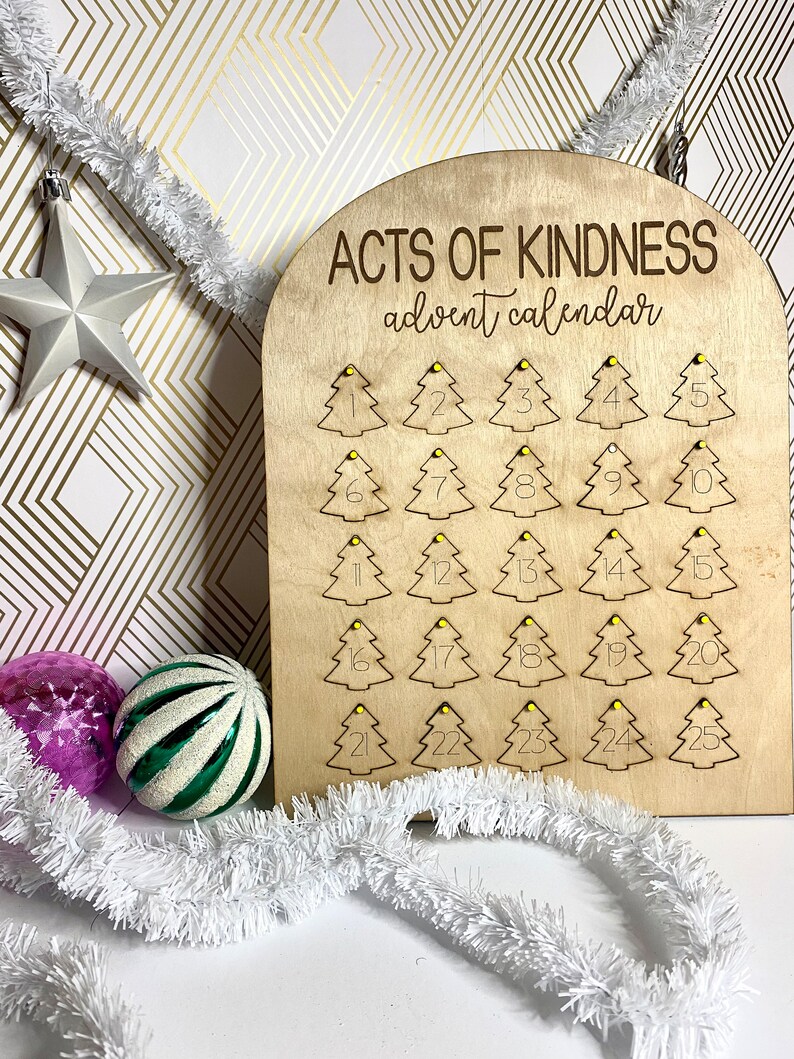 Acts of Kindness Advent Calendar Boho Advent Calendar Wooden Advent ...