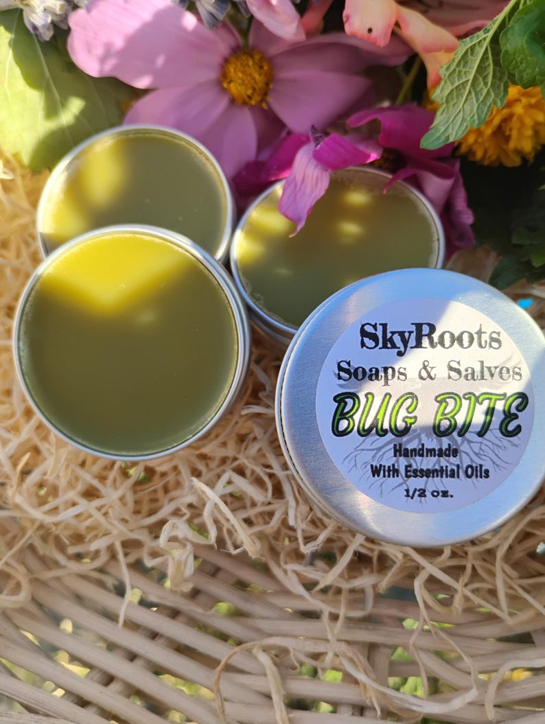 Bug Bite Yarrow Plantain Basil All-natural Healing Salve With Essential ...