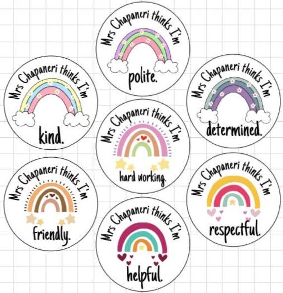 Personalised Positivity Motivational Boho Rainbow Stickers. | Etsy