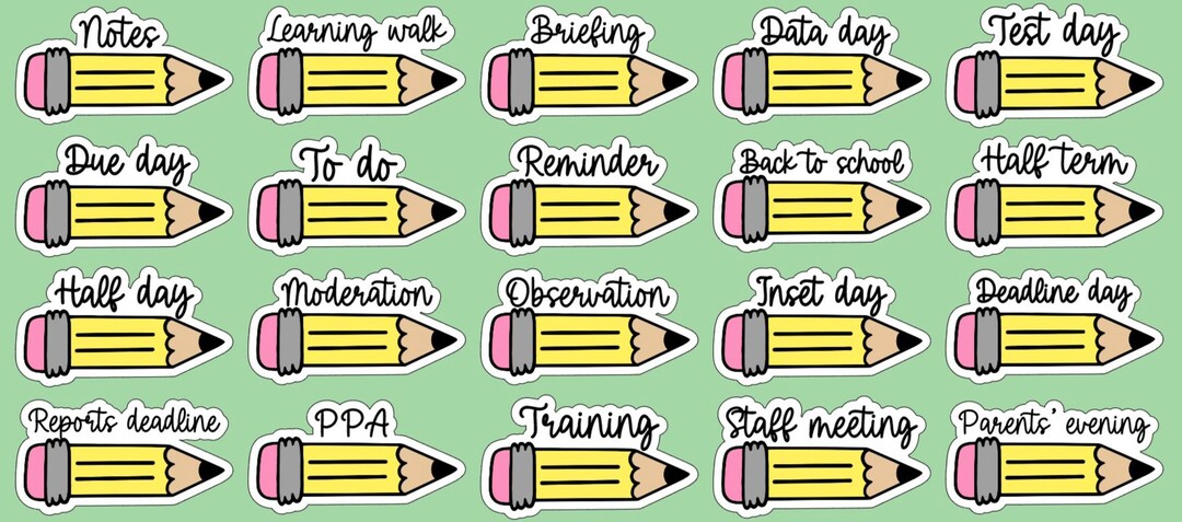 Diary, Journal Stickers, Teacher Diary, Stickers for Planner, School ...