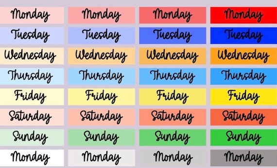 Days of the Week Diary Journal Stickers Teacher Diary - Etsy