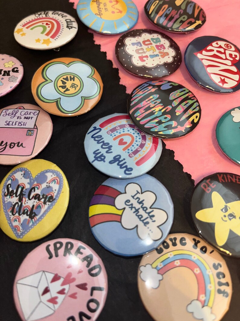 Self Love Self Care Motivational Badges Pins Teacher Self - Etsy
