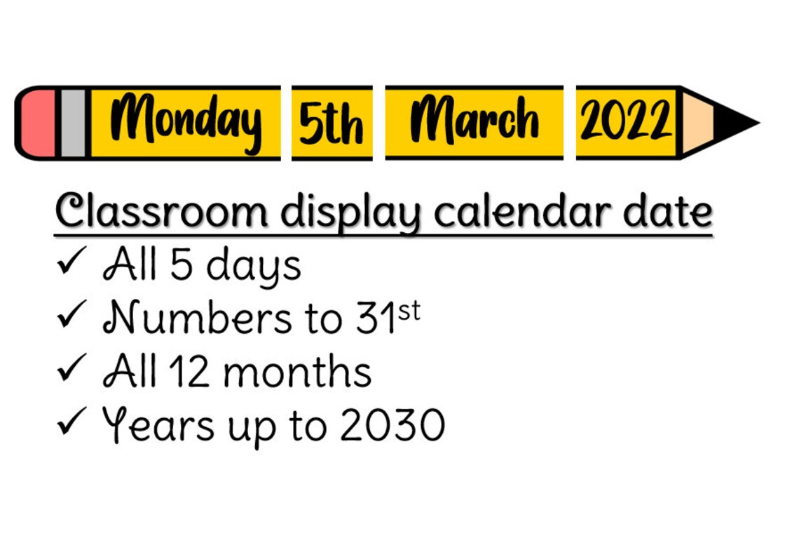 Pencil Themed Daily Flip Display Calendar up to 2030 Hanging - Etsy