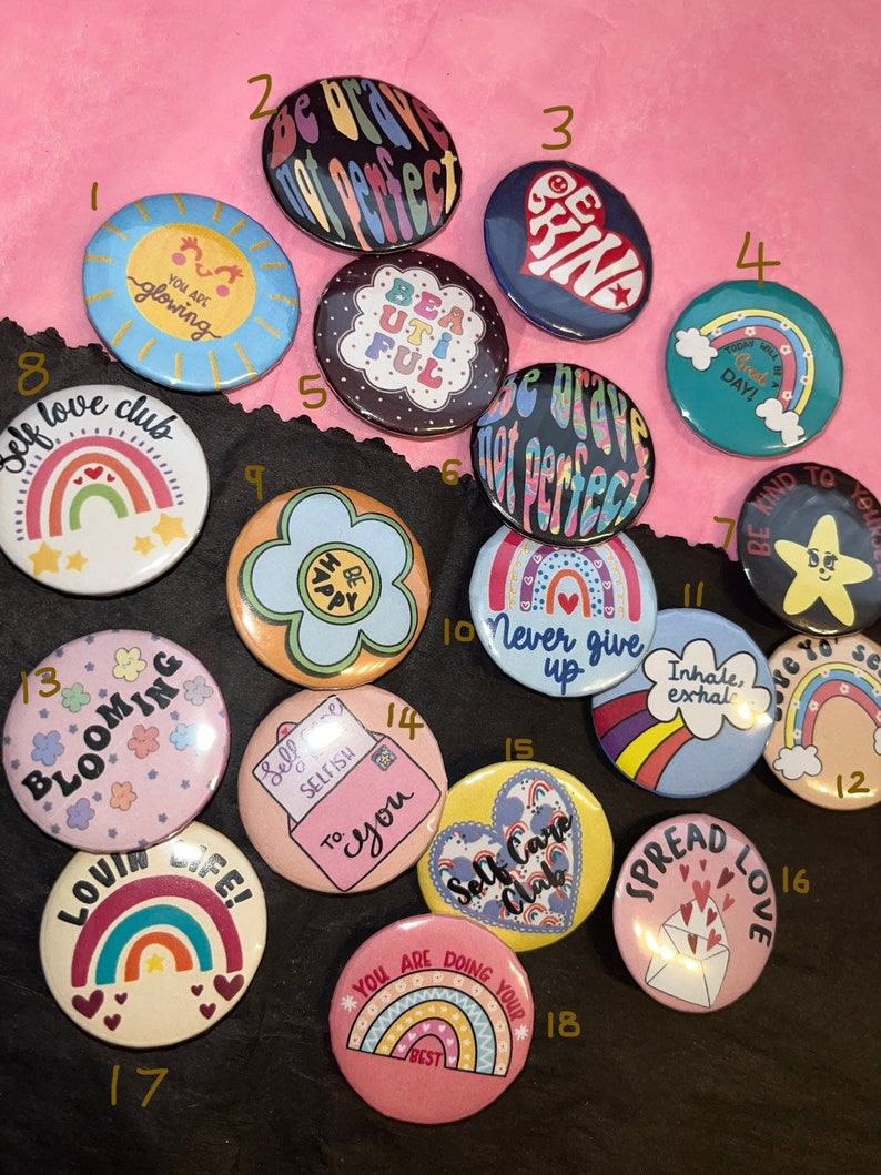 Self Love Self Care Motivational Badges Pins Teacher Self - Etsy