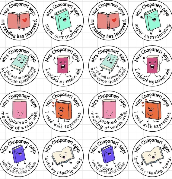 Personalised Reading Praise Stickers With Reading Domains - Etsy