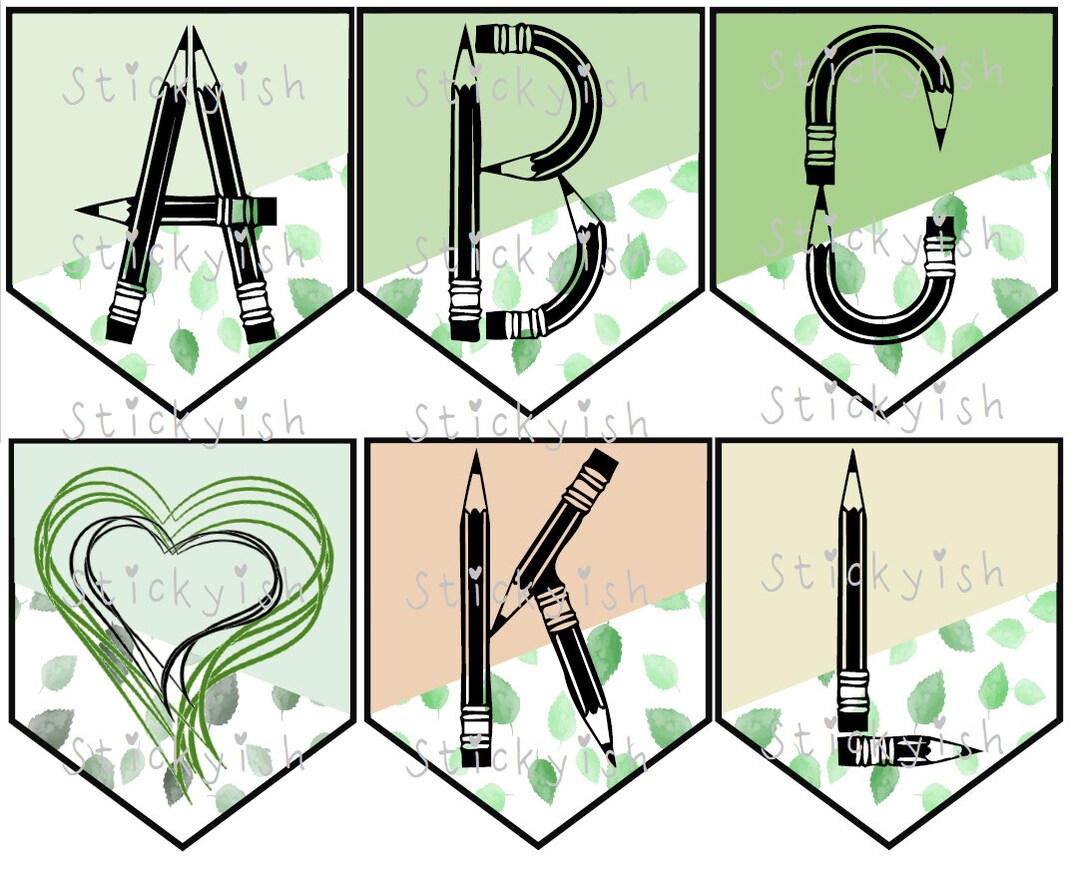 Botanical Theme Bunting Flags With Alphabet A-z, Teacher Classroom ...