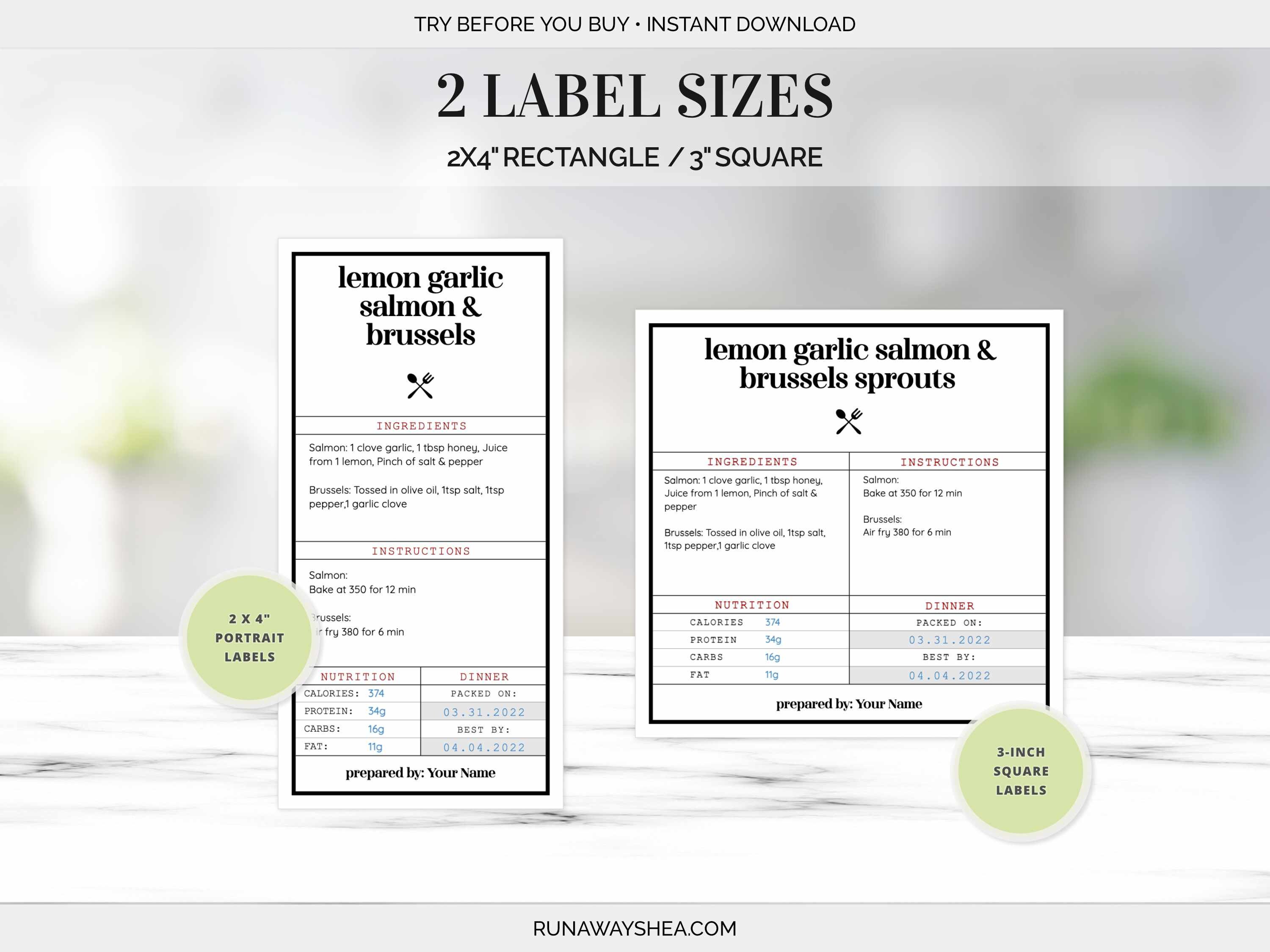 Editable Meal Plan Labels for Meal Prep Containers Freezer Meal Planner ...