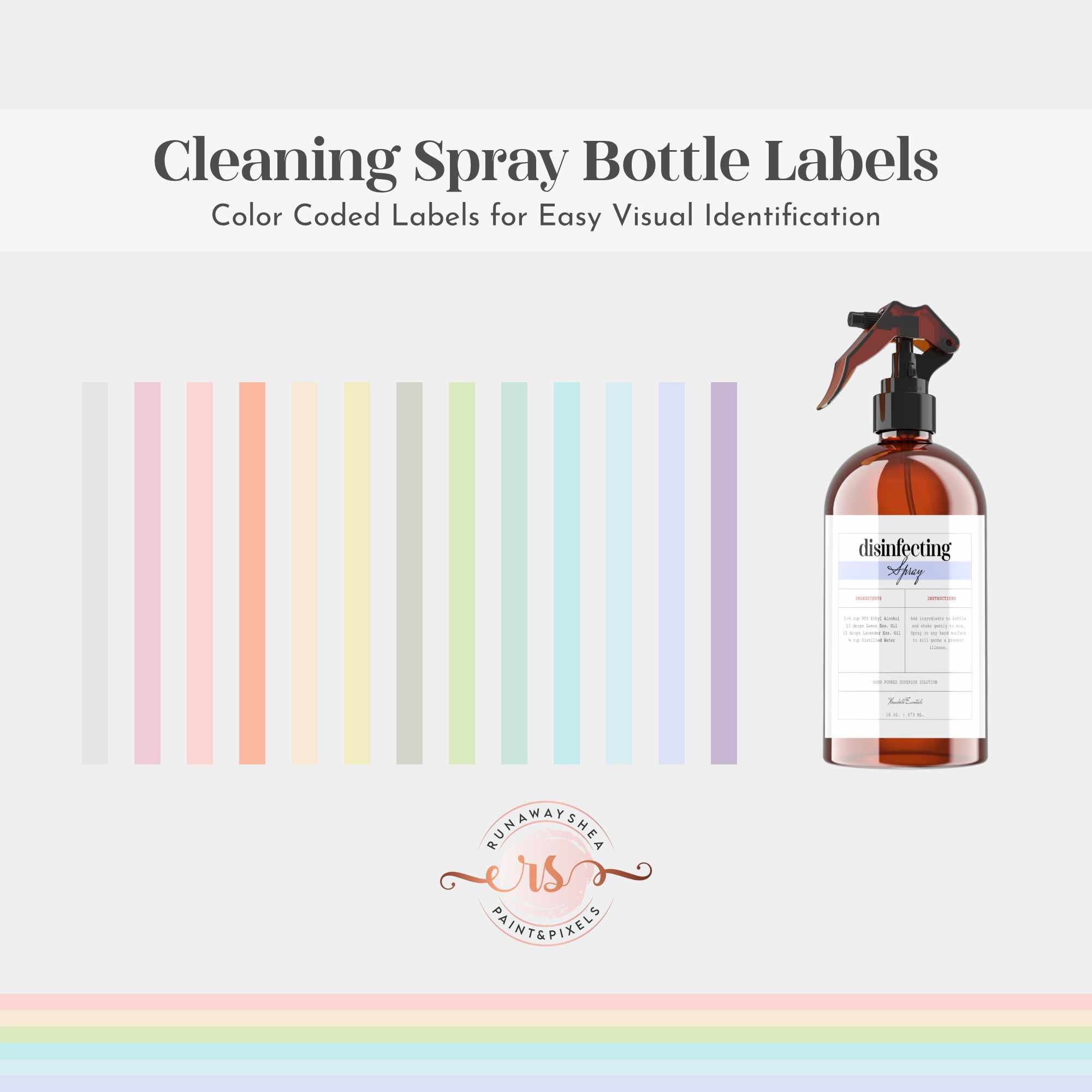 Editable Cleaning Label Template for 16 Oz Spray Bottles - Etsy Australia