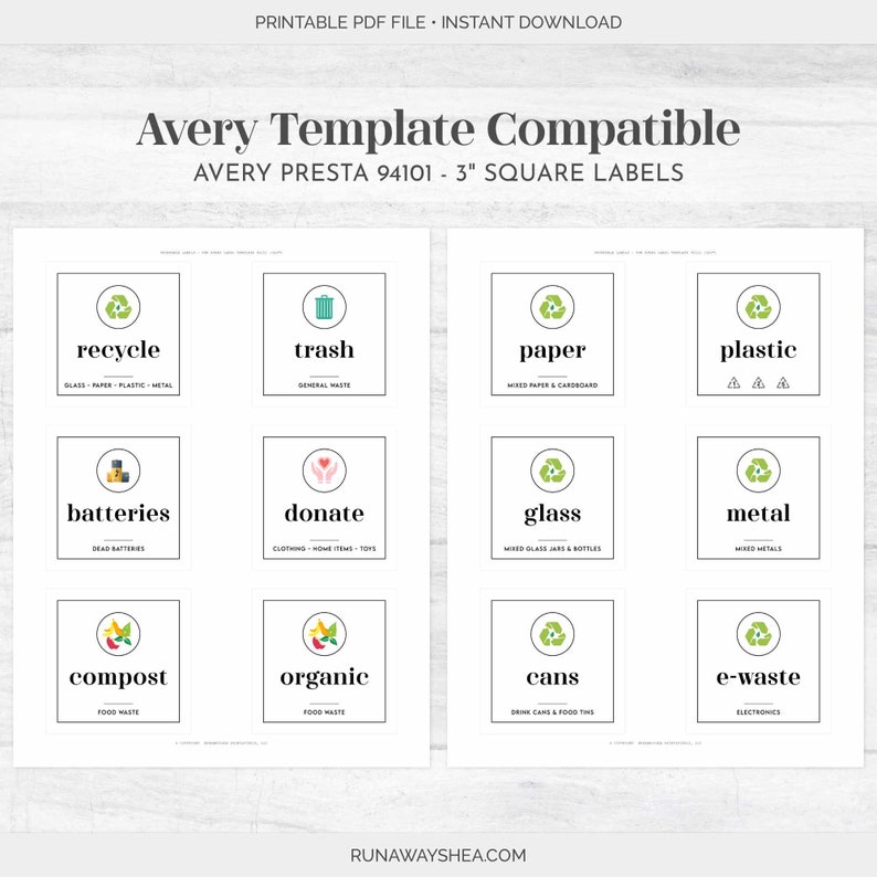 Printable Trash & Recycle Labels for Recycling Bins Eco - Etsy UK