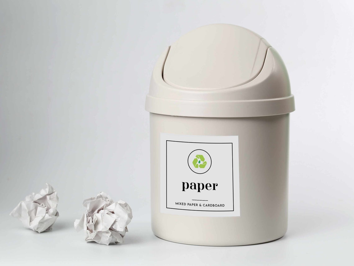 Printable Trash & Recycle Labels For Recycling Bins Eco Friendly