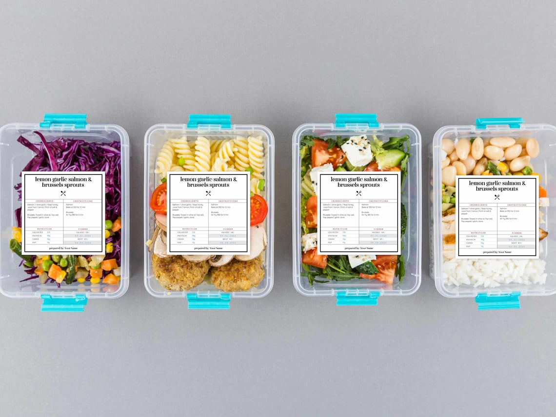 Editable Meal Plan Labels for Meal Prep Containers Freezer Meal Planner ...