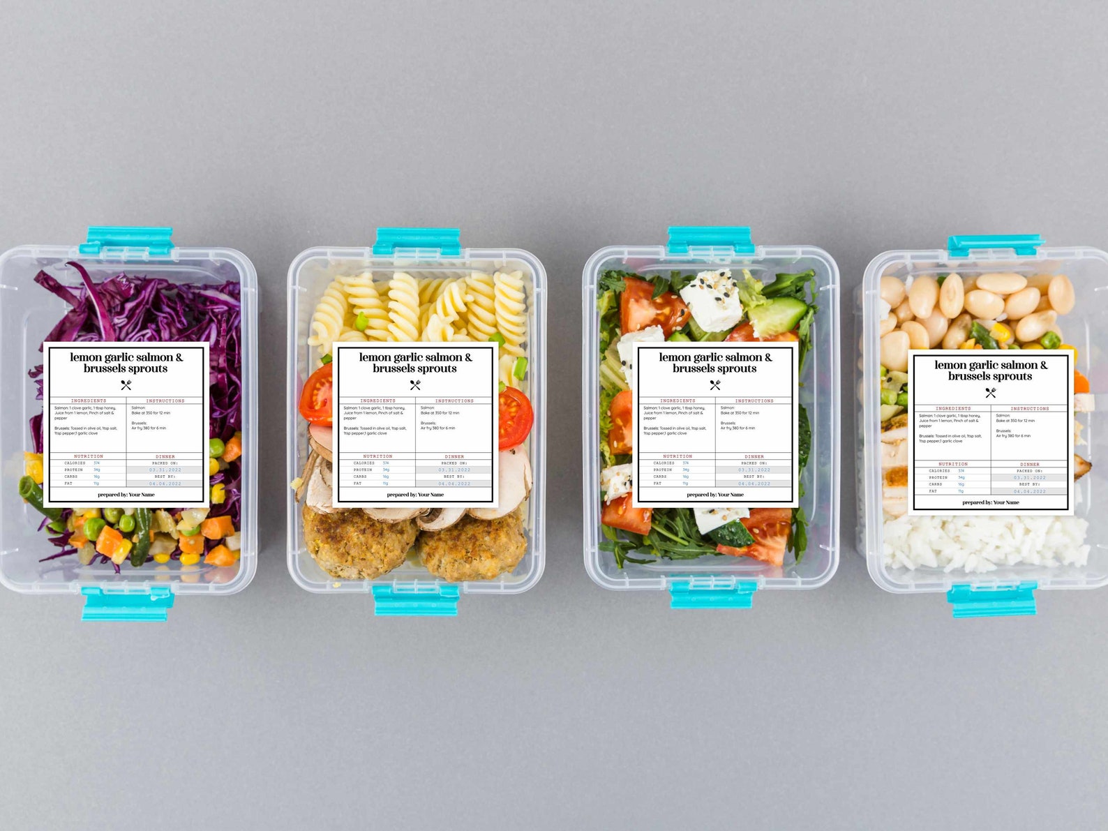Editable Meal Plan Labels for Meal Prep Containers Freezer Meal Planner ...