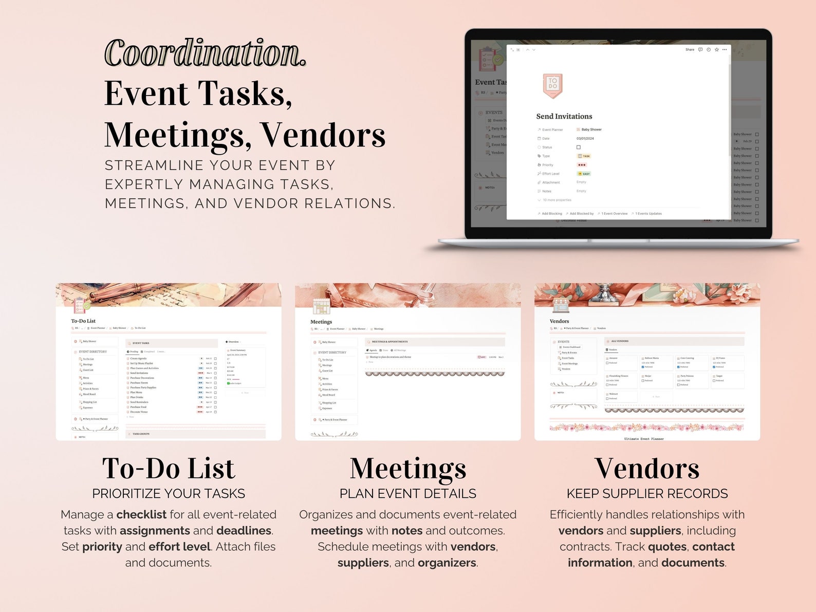 Notion Template Event Planner - Digital Party Planning Template, Guest ...