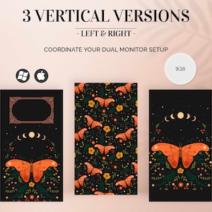 Boho Moth Desktop Wallpaper Organizer | Celestial Desktop Wallpaper Set ...