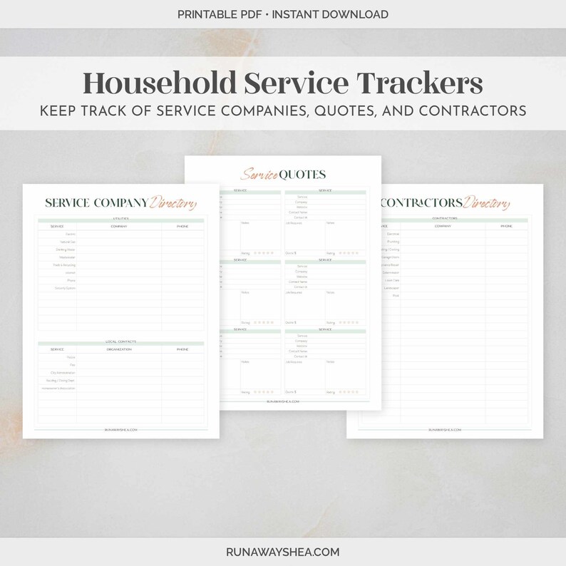 Home Maintenance Planner Printable | Track Your Household Details With ...
