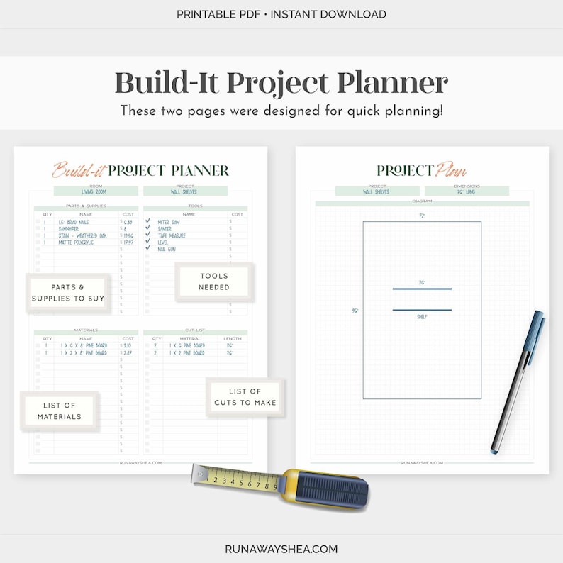 Home Project Planner Printable Ultimate Bundle Plan and - Etsy