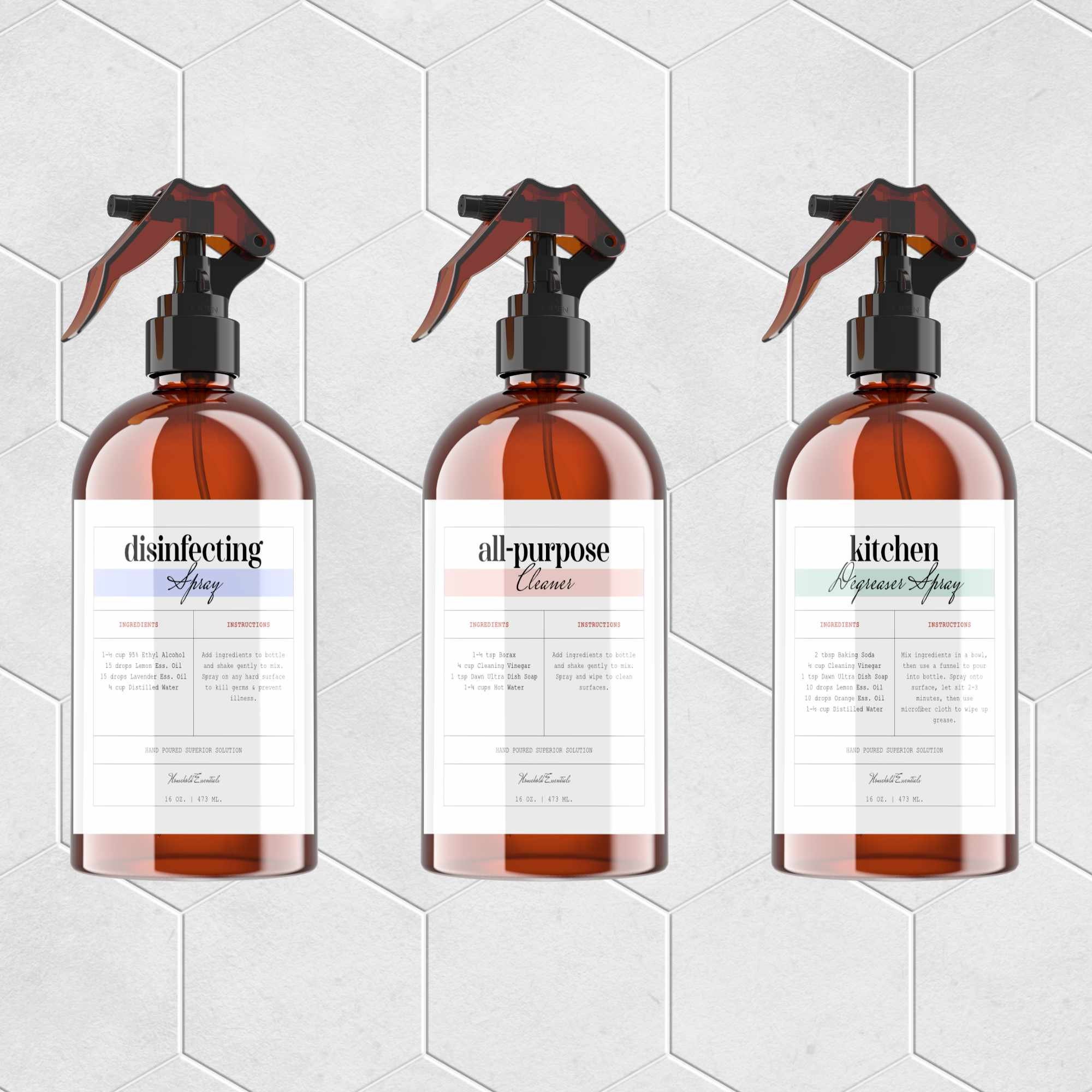 Editable Cleaning Label Template for 16 Oz Spray Bottles - Etsy Australia