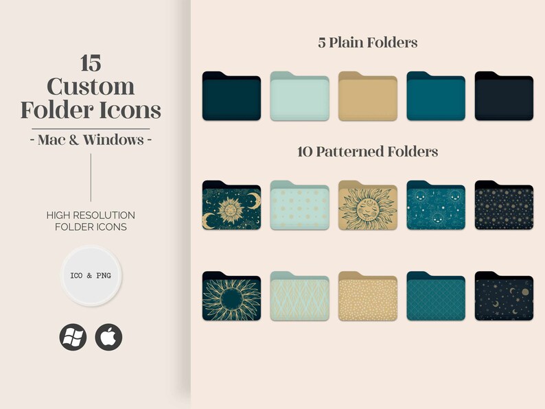 Celestial Desktop Wallpaper Organizer Computer Wallpaper Set - Etsy