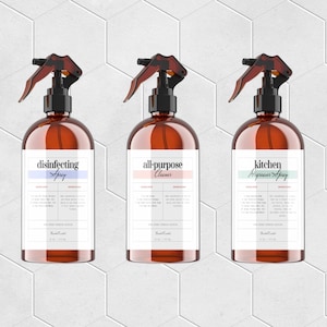 Editable Cleaning Label Template for 16 Oz Spray Bottles | Cleaner ...