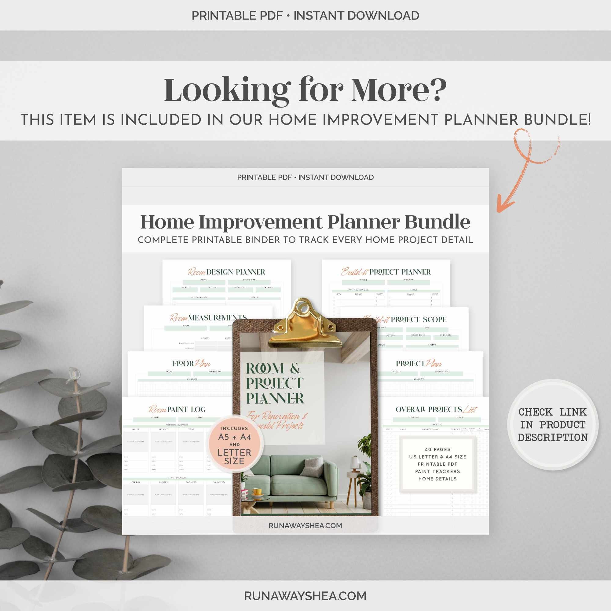 Home Maintenance Planner Printable | Track Your Household Details With ...
