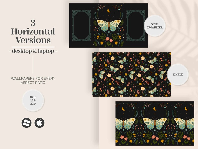 Boho Butterfly Desktop Wallpaper Organizer Butterfly Desktop - Etsy