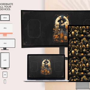 Desktop Organizer Witches Potion Halloween Wallpaper - Vintage Gothic ...