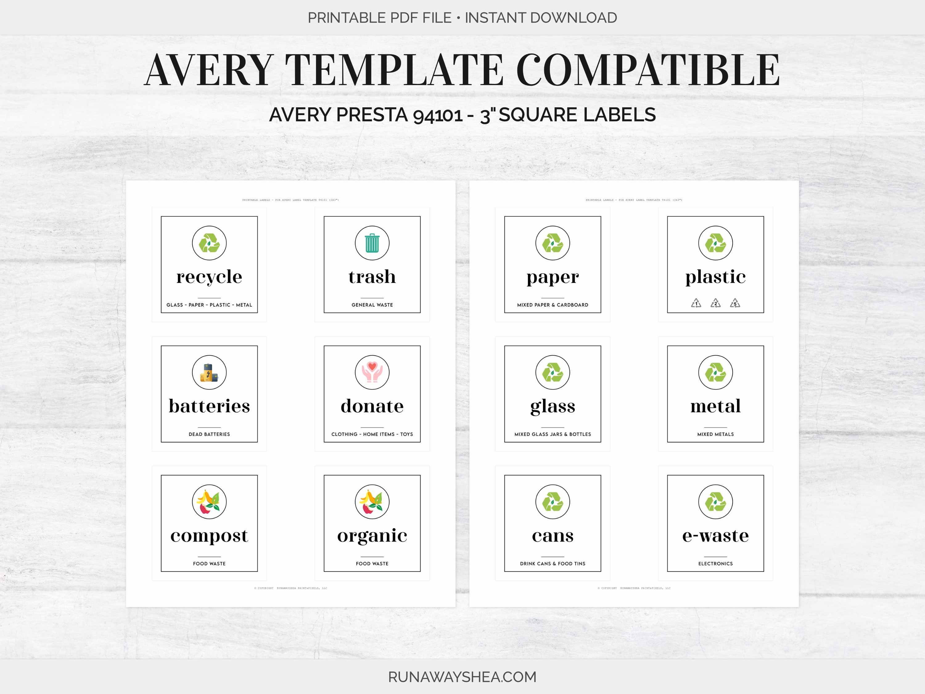 Printable Trash & Recycle Labels for Recycling Bins | Eco Friendly ...