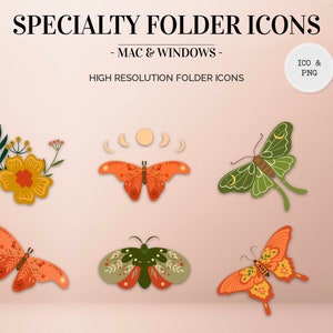 Boho Moth Desktop Wallpaper Organizer | Celestial Desktop Wallpaper Set ...