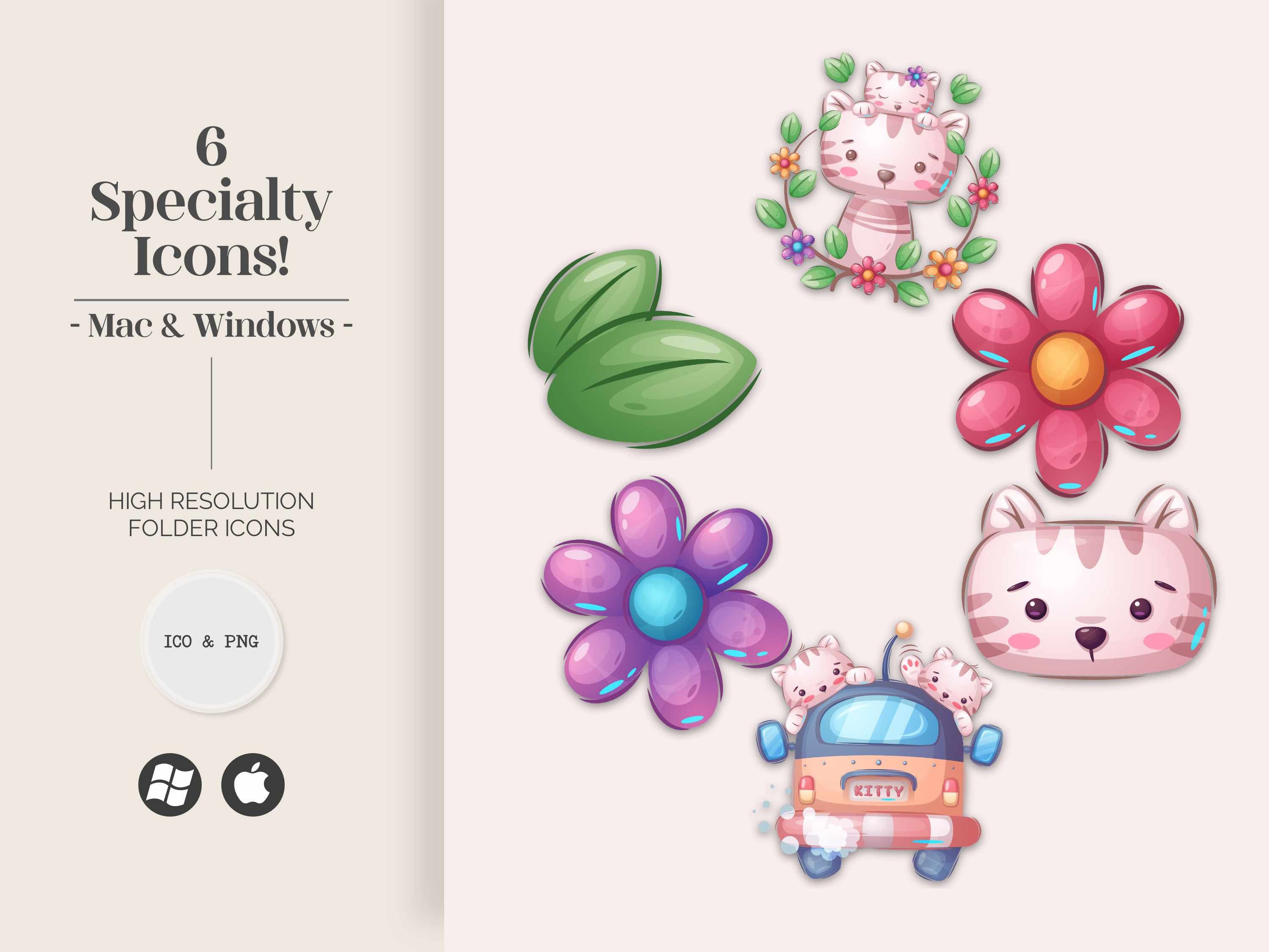 Desktop Organizer Kawaii Kitten Wallpaper Cute Illustrated Kitty Cats ...