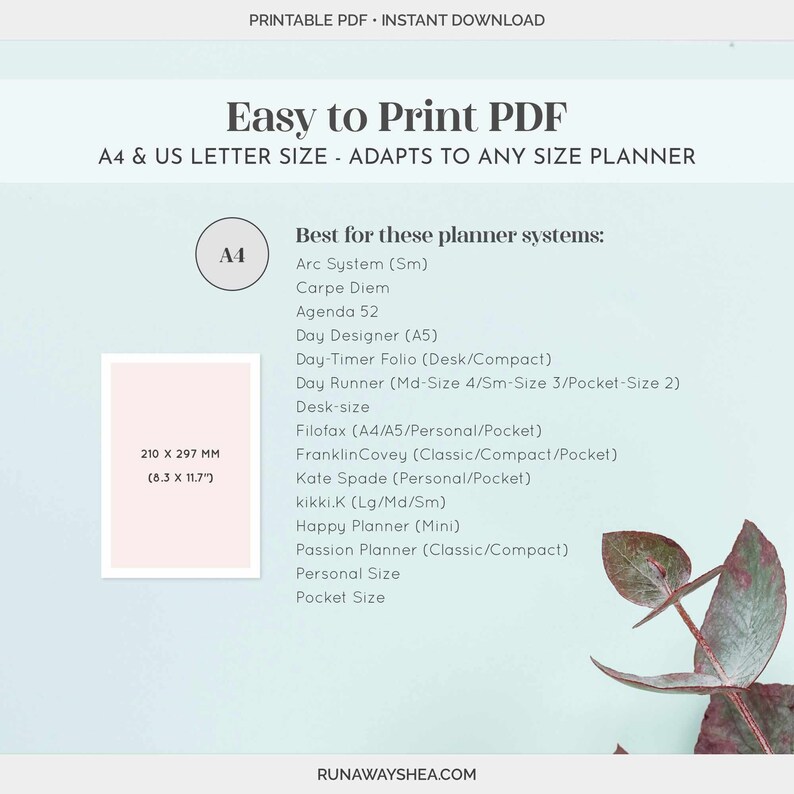 Monthly Overview Planner Printable 12 Month at a Glance - Etsy