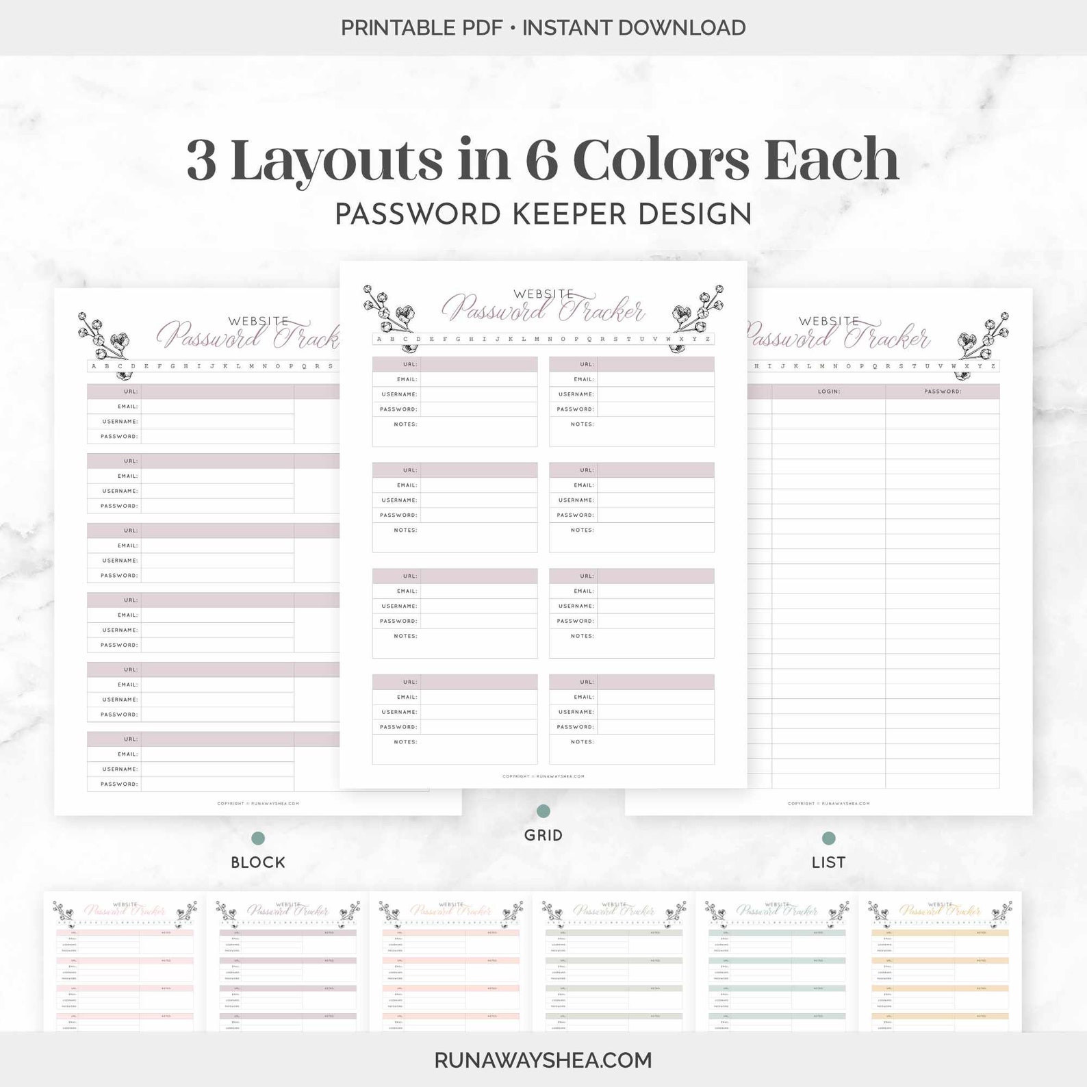 Editable Password Tracker Printable | Fillable Password Log PDF ...