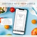 Editable Meal Plan Labels for Meal Prep Containers | Freezer Meal ...