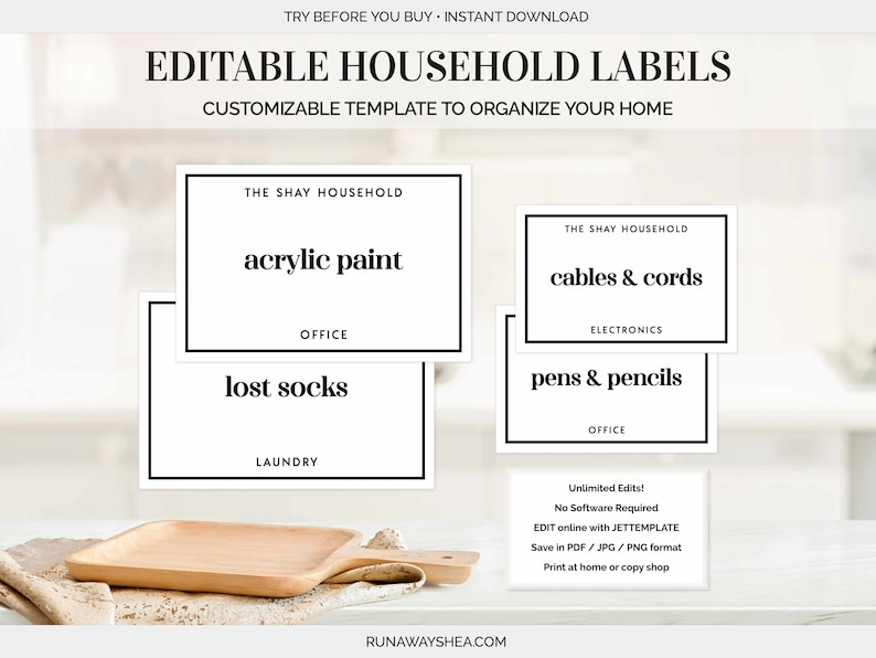 Editable Storage Labels Template | Customize Your Own Labels & Use for ...