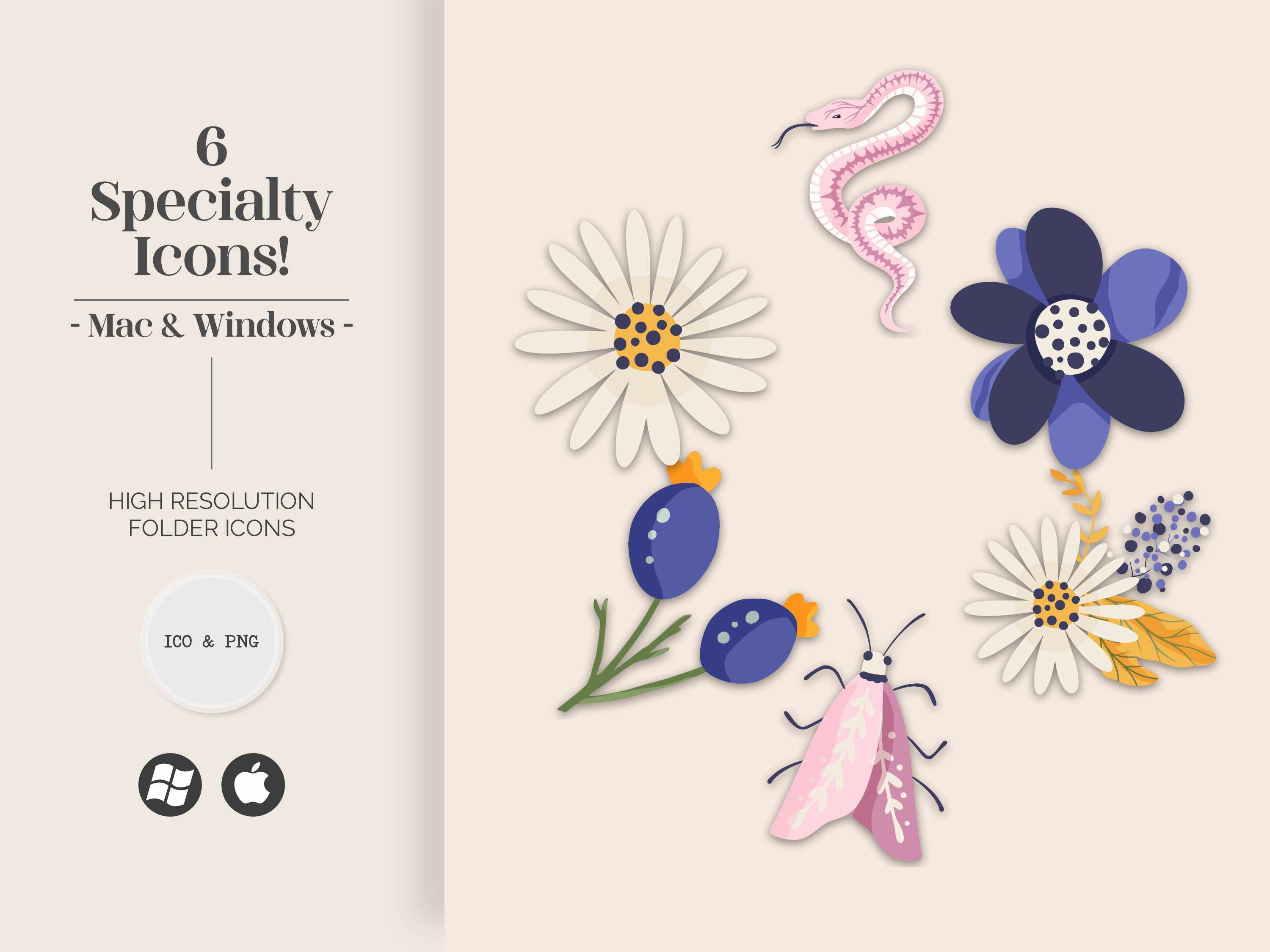 Desktop Organizer Pink Snake Wallpaper - Vintage Art Folklore Cute Mac ...