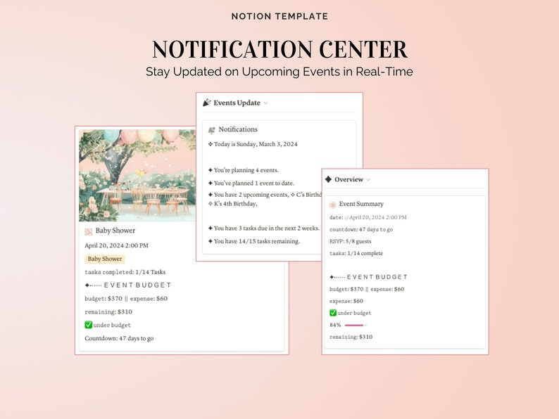 Notion Template Event Planner - Digital Party Planning Template, Guest ...
