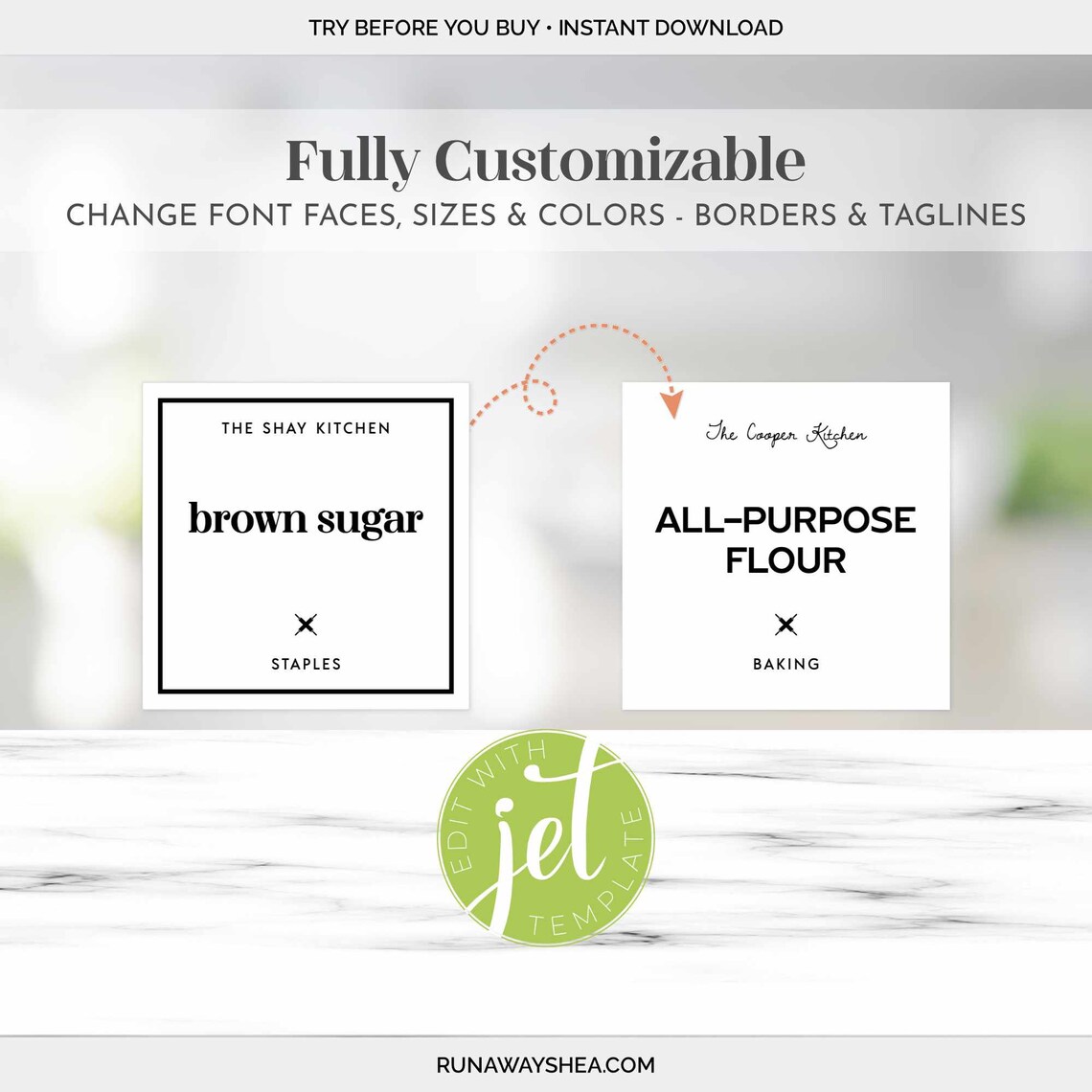 Editable Pantry Labels for Kitchen Organization Customizable - Etsy