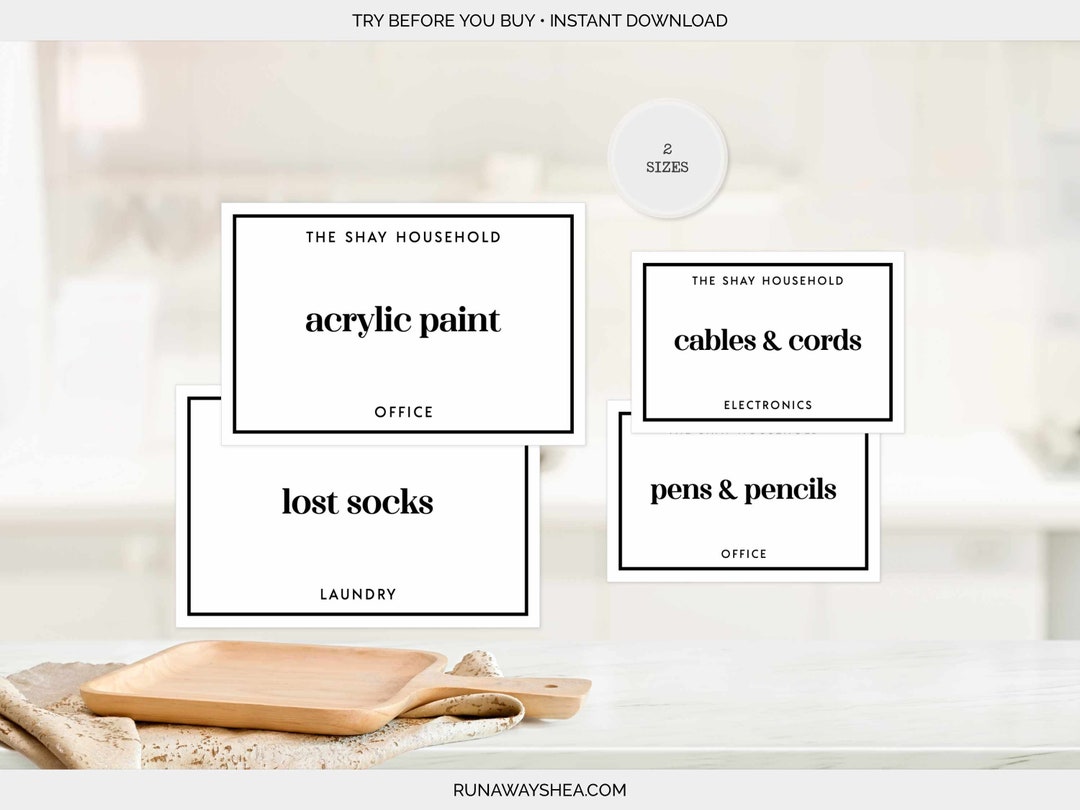 Editable Storage Labels Template | Customize Your Own Labels & Use for ...