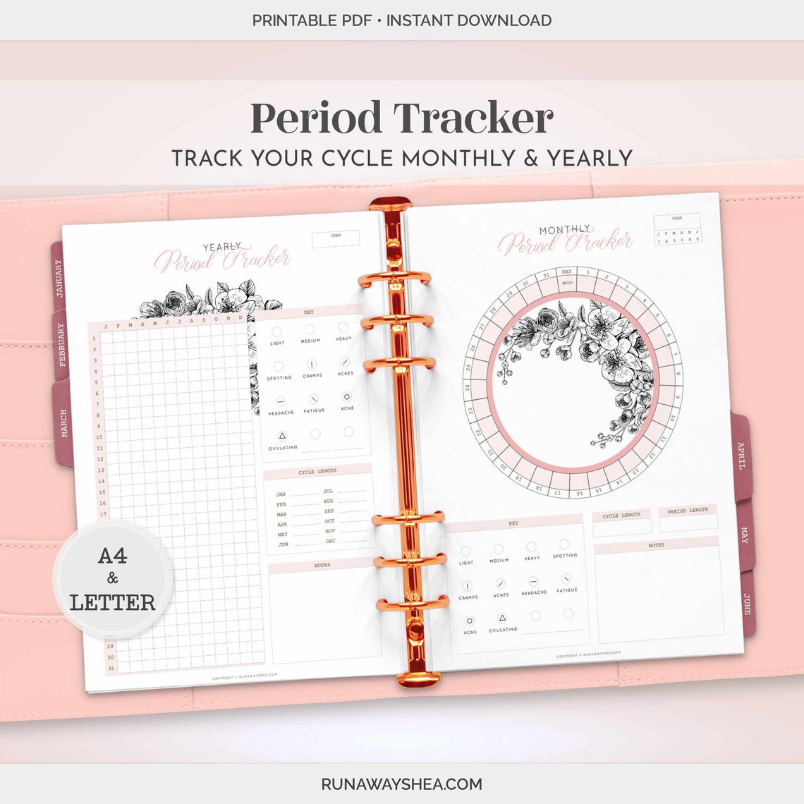 Period Tracker Printable Period Journal PDF Private Moon - Etsy