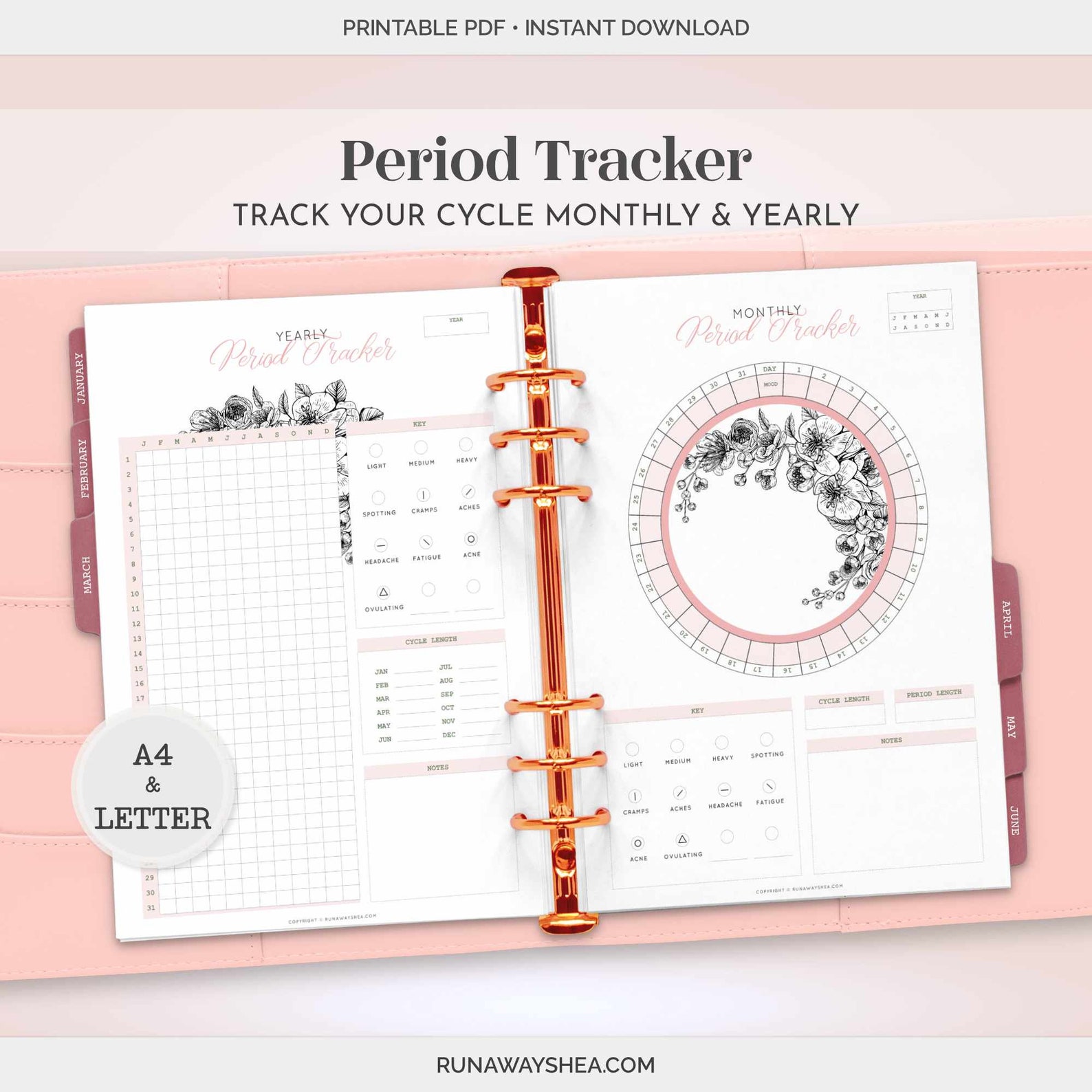 Period Tracker Printable Period Journal PDF Private Moon - Etsy