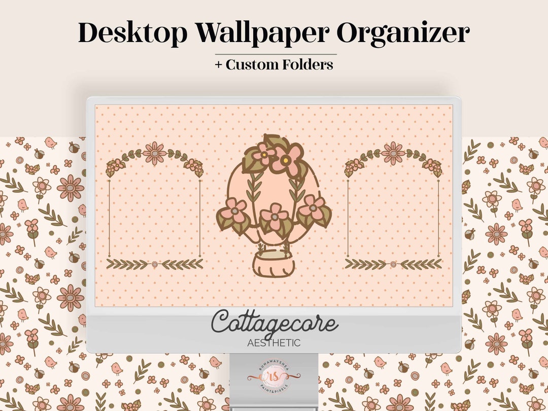 Desktop Organizer Cottagecore Wallpaper - Vintage Art Whimsical Cute ...