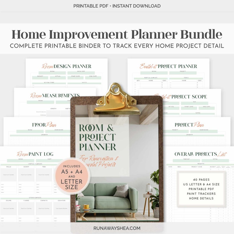Home Project Planner Printable Ultimate Bundle Plan and - Etsy