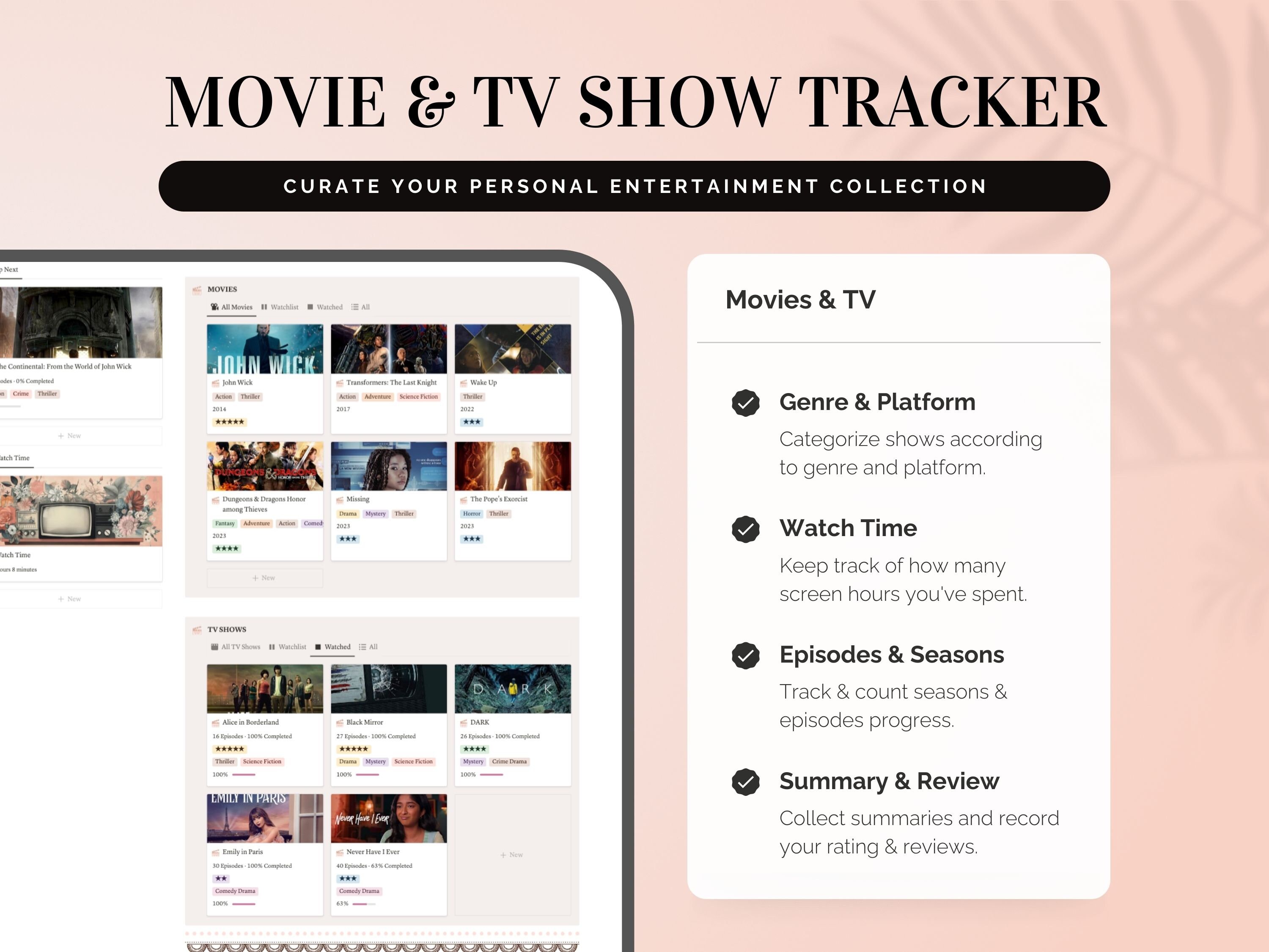 Notion Template Media Tracker - Entertainment Zone Movie & TV Dashboard ...