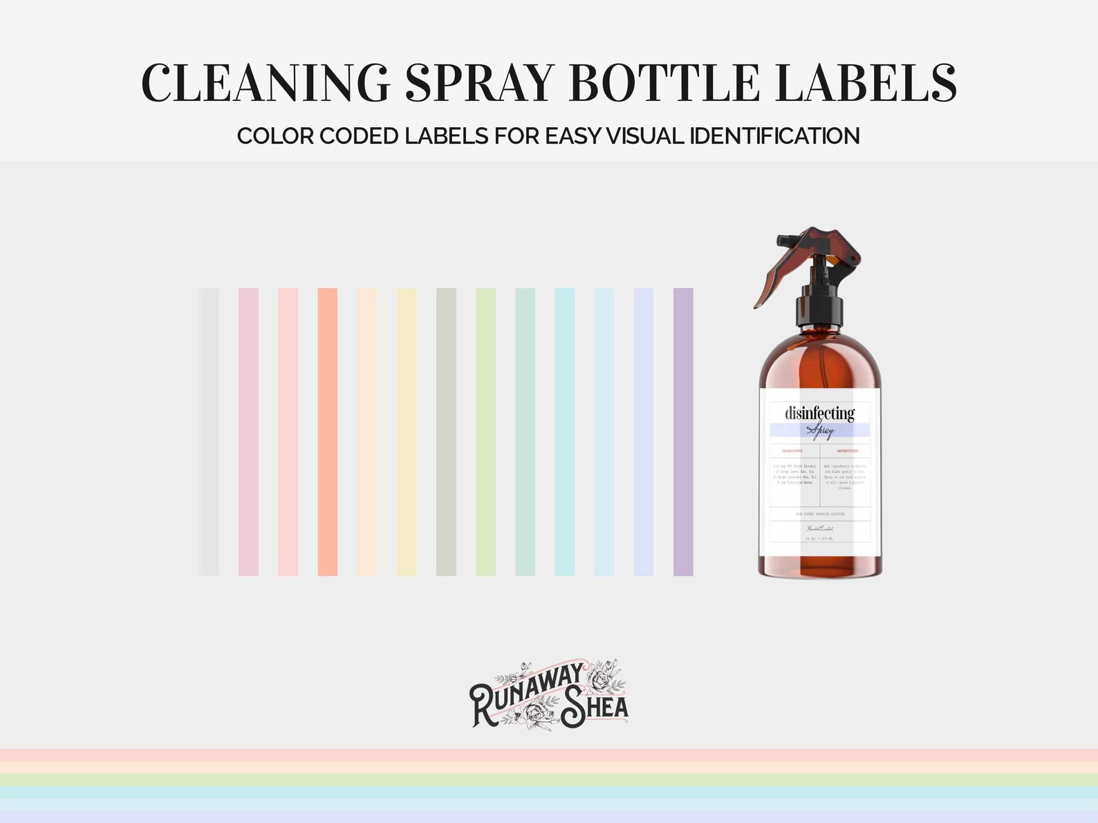 Editable Cleaning Labels for Spray Bottles | DIY Natural Homemade ...
